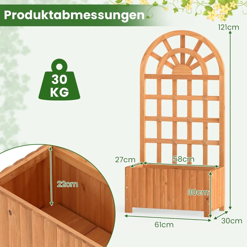 Costway Květinový truhlík s mřížovinami a drenážní truhlík