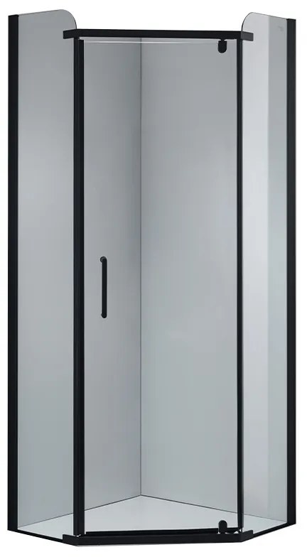 BPS-koupelny Pětiúhelníkový sprchový kout HYD-PK91A 80x80 černá/transparent - bez vaničky