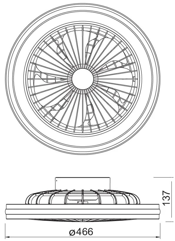 Mantra Gamer, ventilátor se svítidlem LED 40W RGBW, dálkový ovladač, bílá, průměr 46,6cm