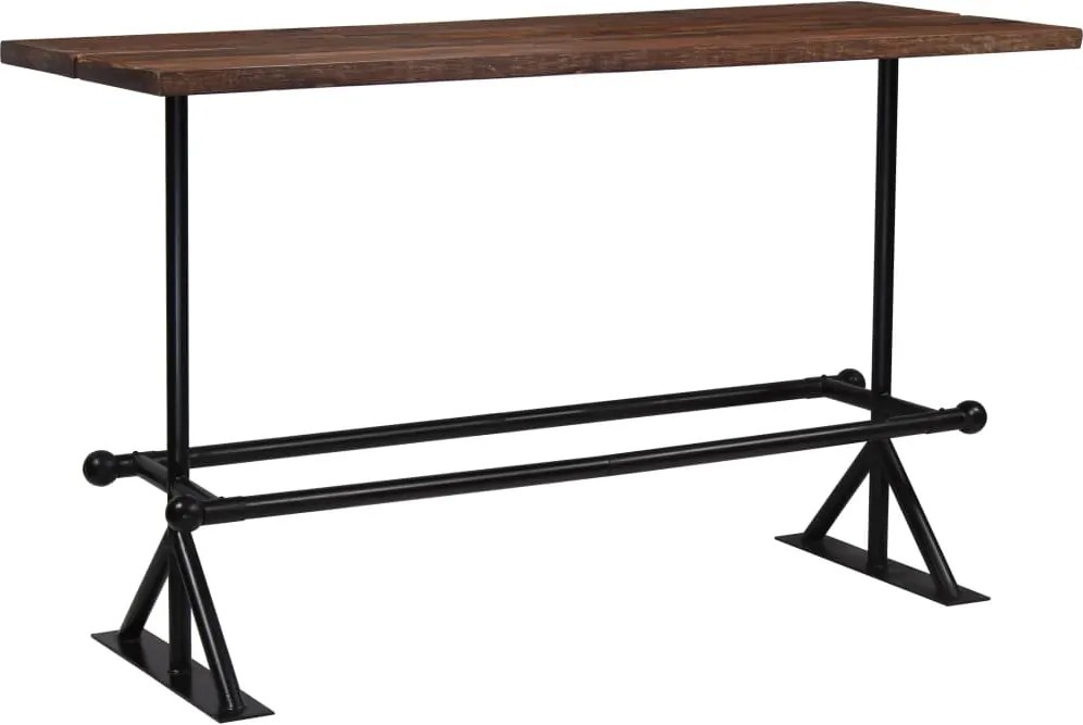 Barový stůl Dural - masivní dřevo - 180x70x107 cm | tmavě hnědé