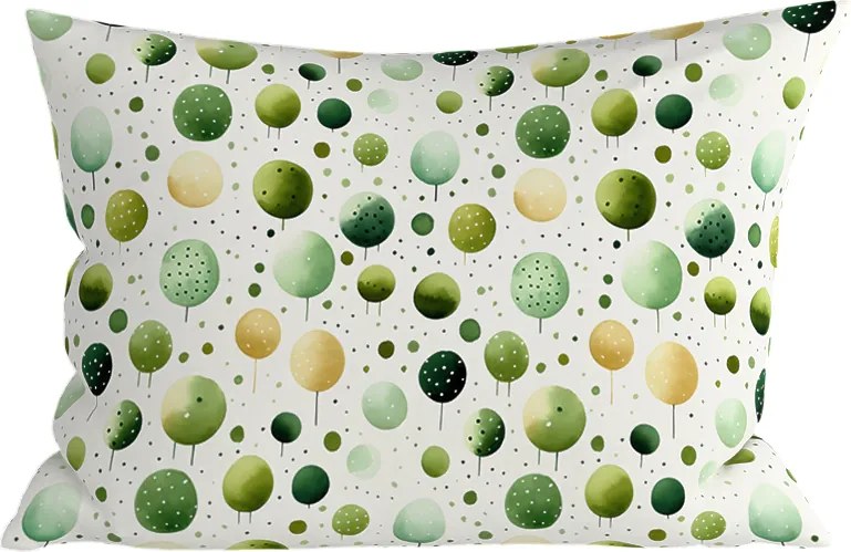 Polybavlněný povlak na polštář GREEN TREES POLY 50x70 cm, zelený