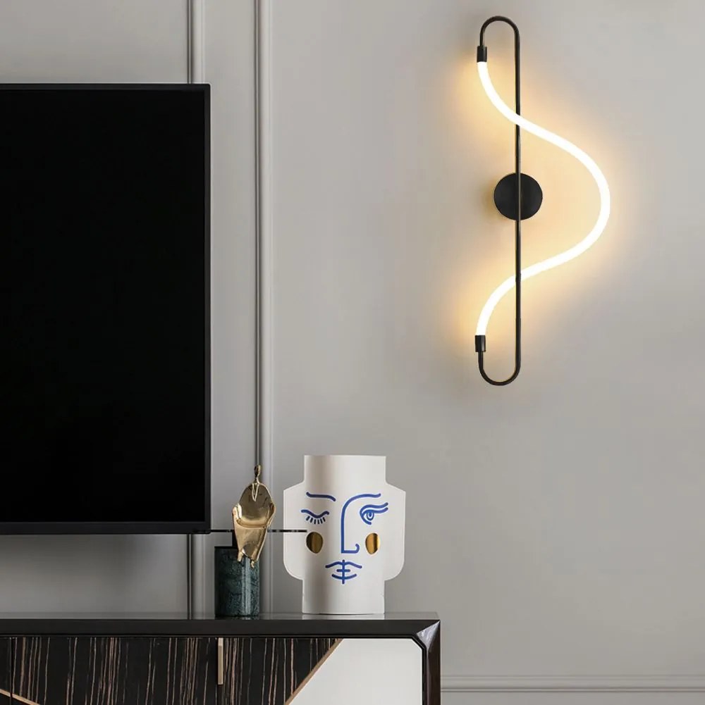 Toolight, LED nástěnné svítidlo Long Black APP857-W, černá-bílá, OSW-04032