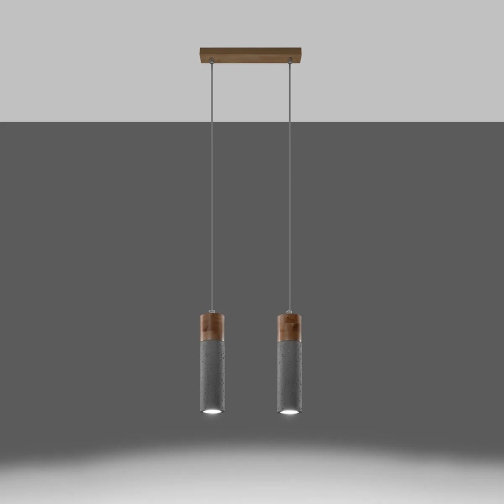 Sollux Lighting Závěsné svítidlo ZANE 2 šedé