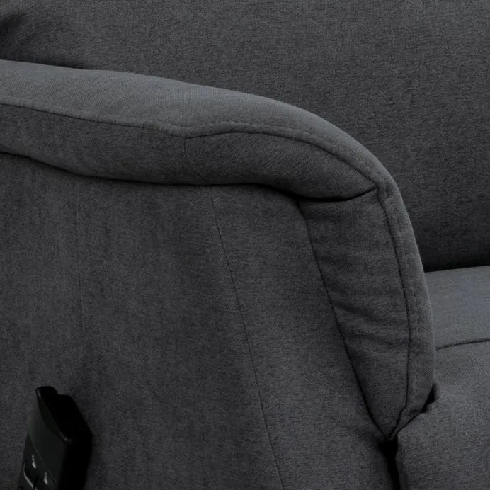 Polohovací křeslo, elektrické kabelové ovládání, šedá, látka, TV-1171 GREY2