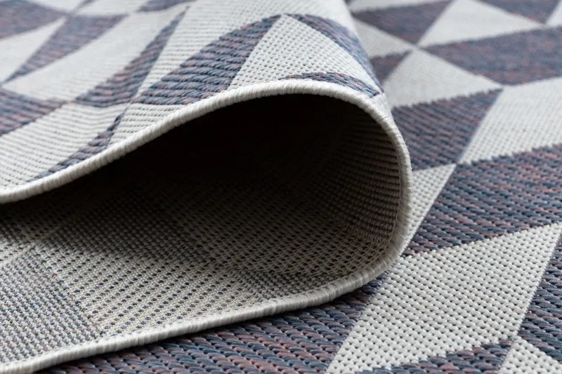 Dywany Łuszczów, Kusový koberec Sion Sisal Triangles 22373 ecru/blue-pink – na ven i na doma, 140x190, vícebarevná, chodba / předsíň