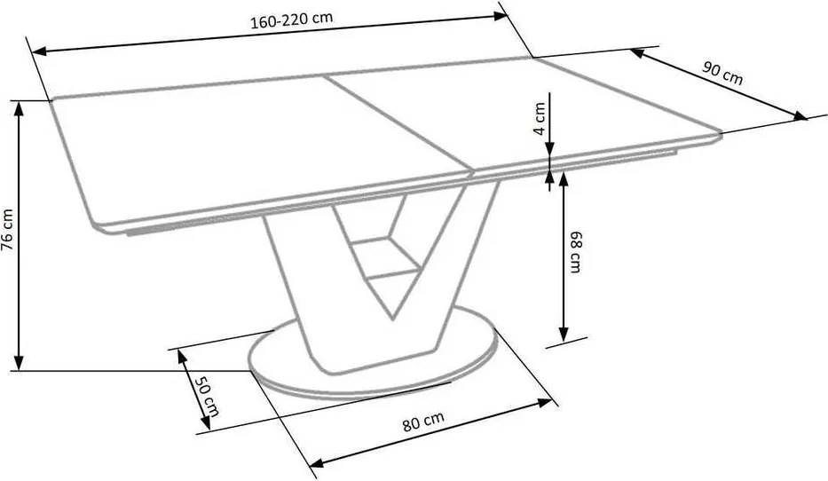 Jídelní stůl Beckett, šedá / zlatá