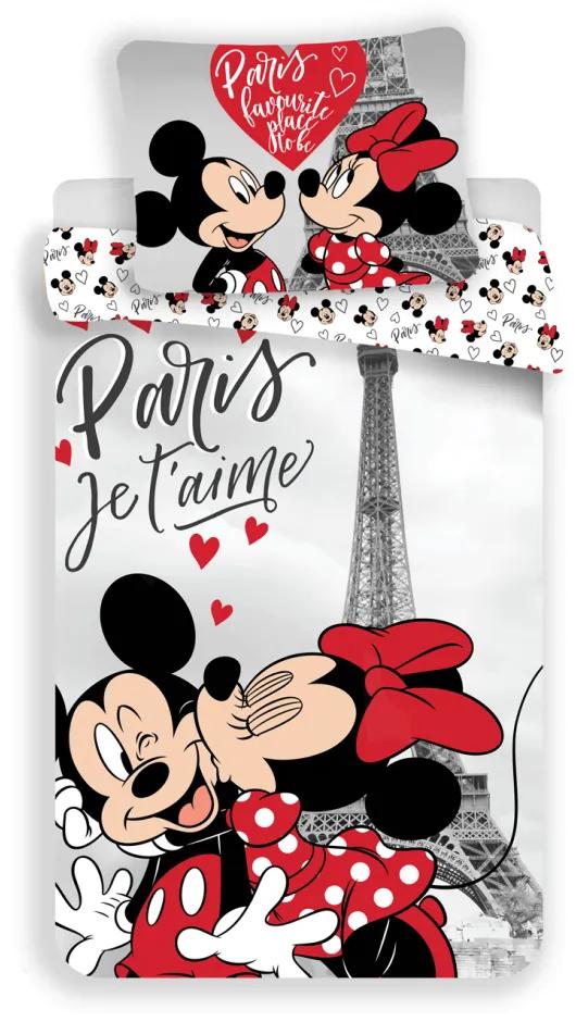 Jerry Fabrics DĚTSKÉ BAVLNĚNÉ POVLEČENÍ - Minnie in Paris Eiffel tower 140x200/70x90cm