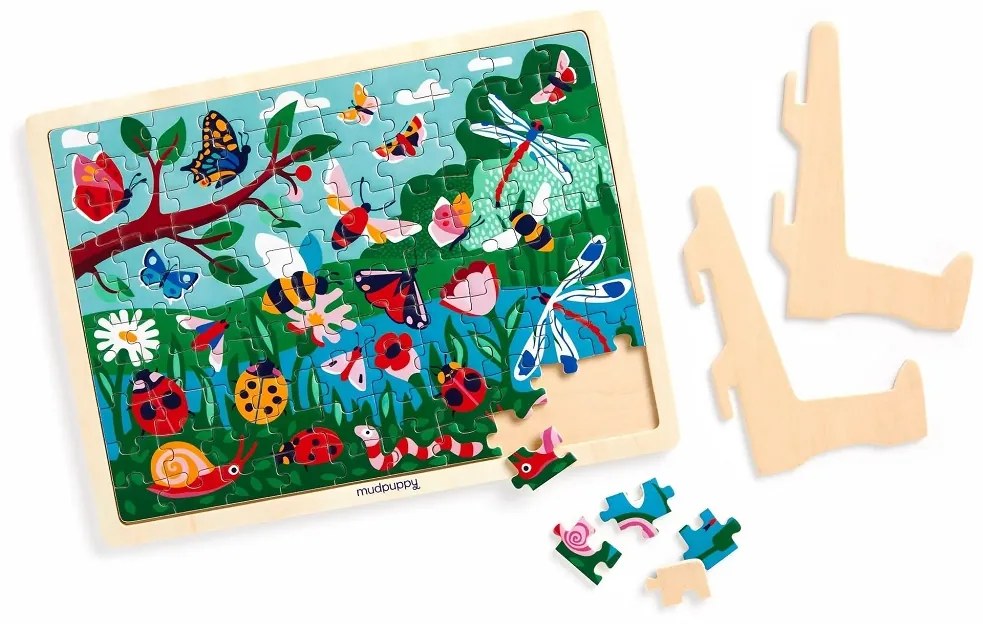 Mudpuppy Dřevěné puzzle Život na zahradě 100 dílků