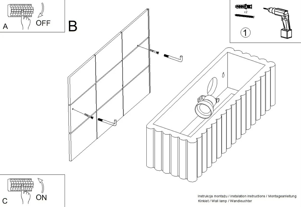 Nástěnné svítidlo Rigata, 1x béžové keramické stínítko