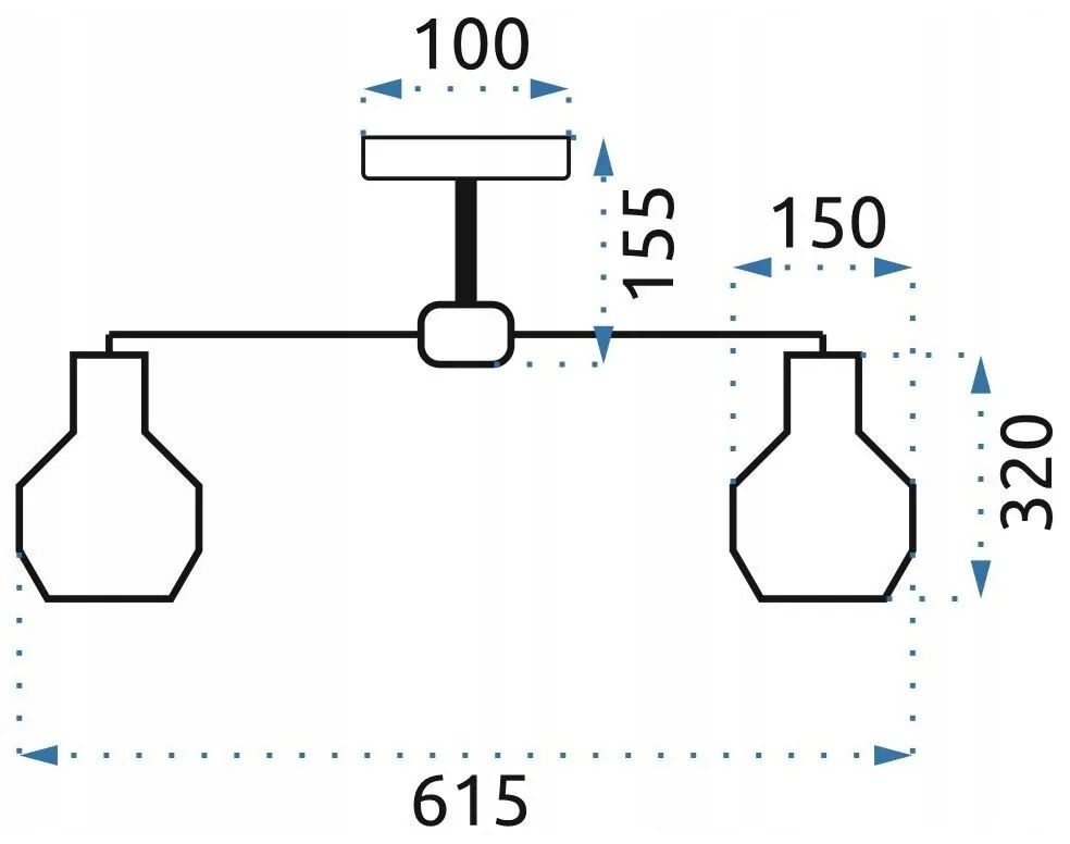 Toolight - Závěsné kovové stropní svítidlo 3-ramenné 3xE27 60W APP734-3C, černá, OSW-08763