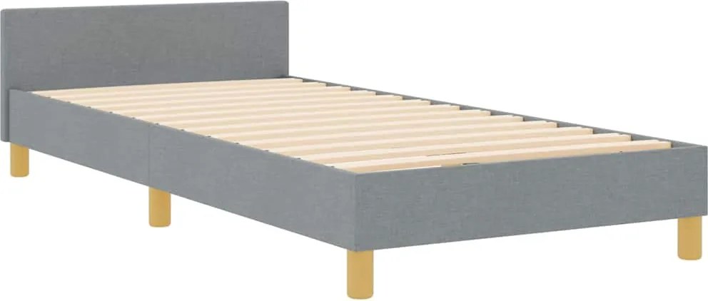 Rám postele s čelo Světle šedá 90 x 190 cm textil 3344690