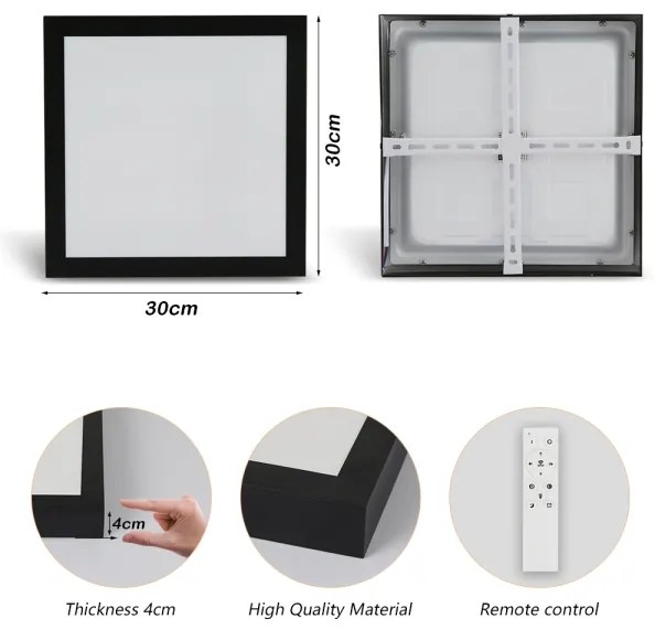 Brilagi-LED Stmívatelné koupelnové svítidlo FRAME SMART LED/24W/230V IP44 čer+DO