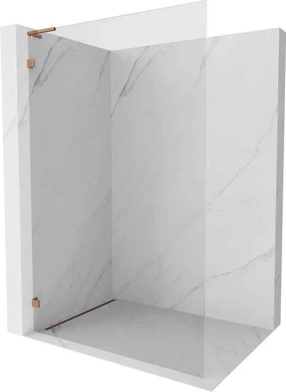 Mexen, Mexen Lunar L sprchová stěna levá 70 x 200 cm, průhledná 8 mm, růžové zlato - 830L-070-000-60-00-L