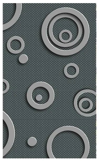 Vliesové fototapety na zeď 3D kovové kruhy | MS-2-0302 | 150x250 cm