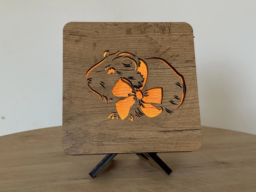 Li-Go "Morče s mašlí" lampa 19x19 cm provedení povrchu: dub světlý