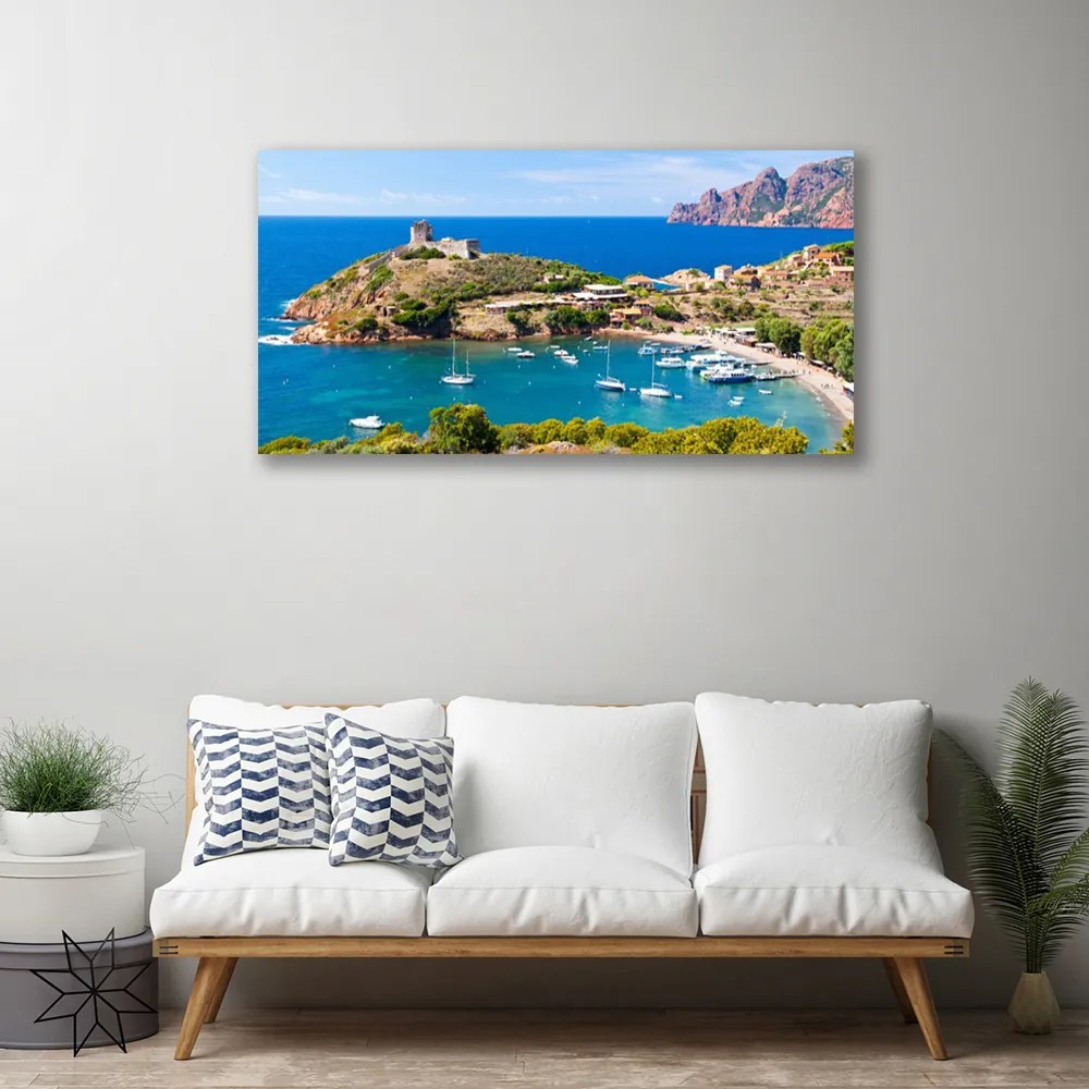 Obraz na plátně Záliv Hora Pláž Krajina 120x60 cm