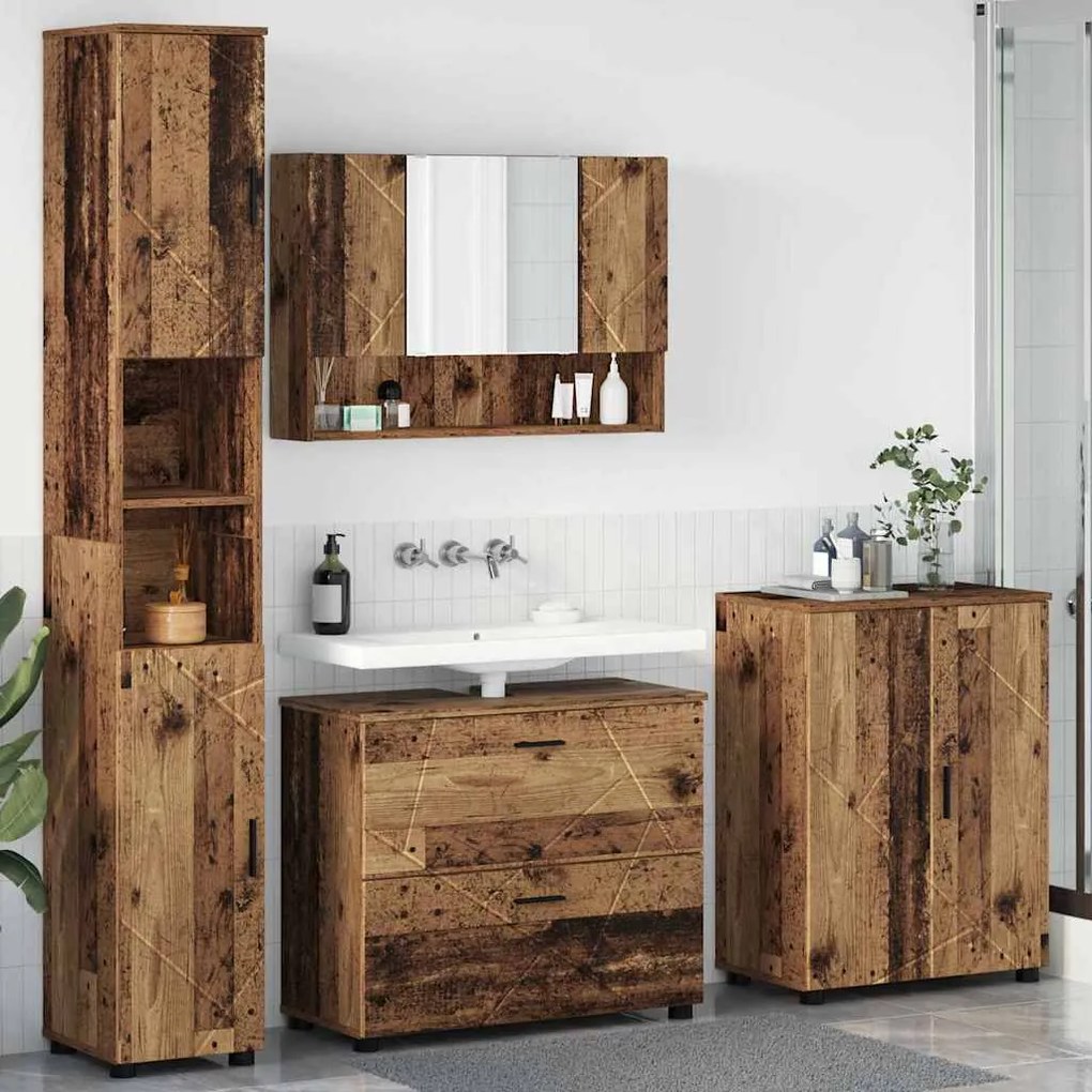 Sada koupelnového nábytku 4 ks Staré dřevo 35 x 30 x 192 cm 3393091