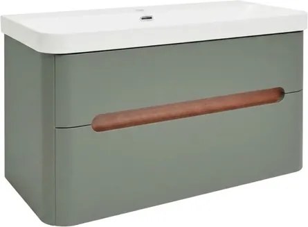 Koupelnová skříňka s umyvadlem SAT Fusion 97,5x53x45 cm eukalyptově zelená mat SATFUSION2100EZU