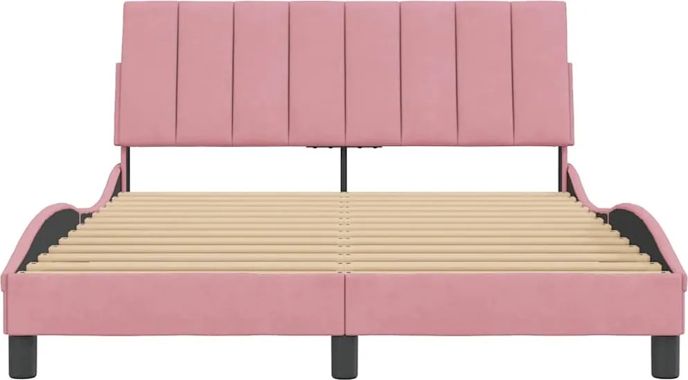 Rám postele bez matrace Hanko růžový 120 x 200 cm samet 3207842