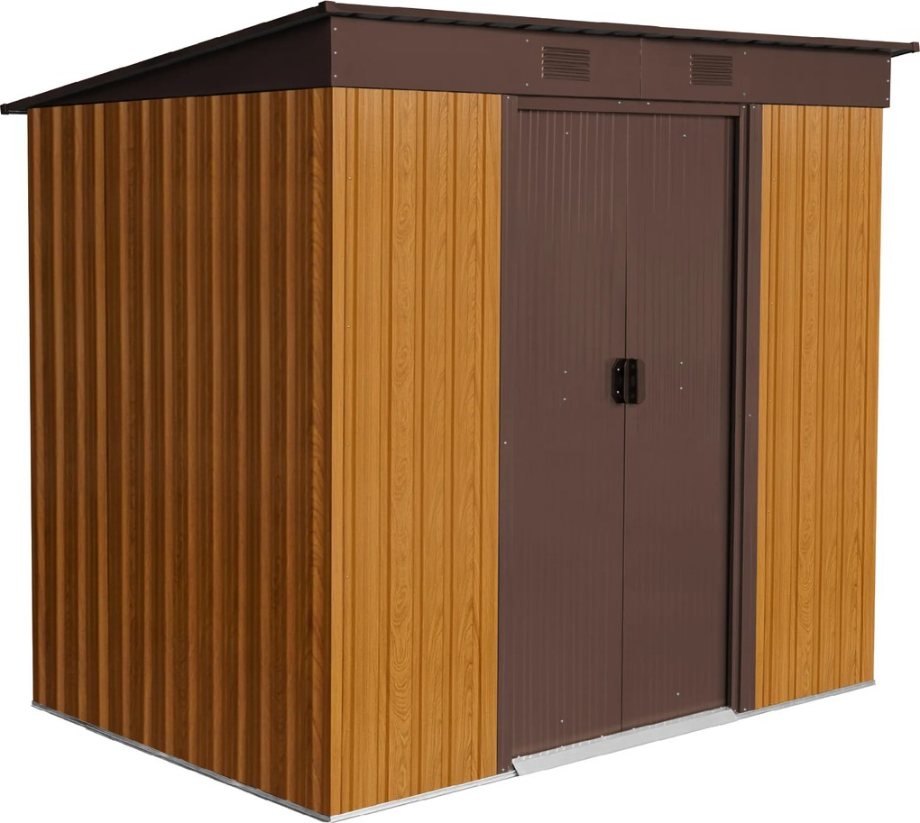 Zahradní domek BestBerg ZD-67RWB / 4,3 m² / 197 × 217 × 202 cm / dekor dřeva/hnědá
