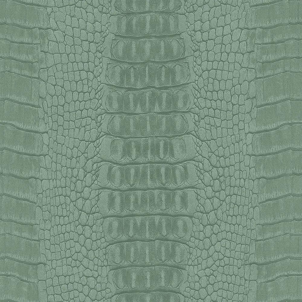 Vliesová tapeta na zeď zelená, imitace krokodýlí kůže 347772, Luxury Skins, Origin