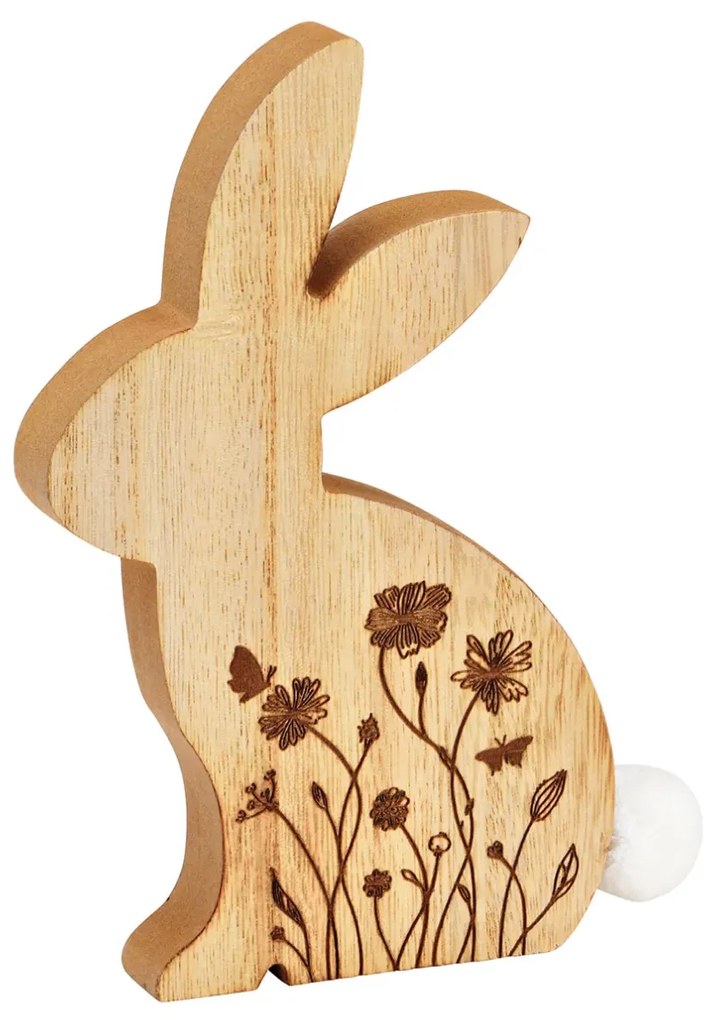 Velikonoční dřevěný zajíc FLORAL BUNNY 18 cm