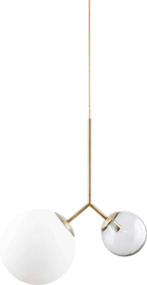 Šedozlatá závěsná lampa Twice 7 cm