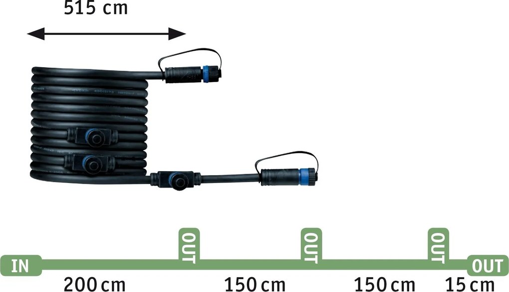 P 94156 Plug&Shine sada zápich Plantini IP65 3000K 3x2,5W 24V antracit - PAULMANN