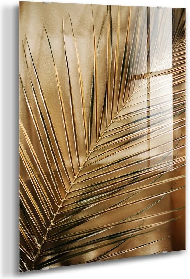 Tištěný skleněný obraz 80x120 cm Gold Palm – Styler