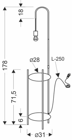 Stojací lampa WALK 1xE27/40W/230V tyrkysová