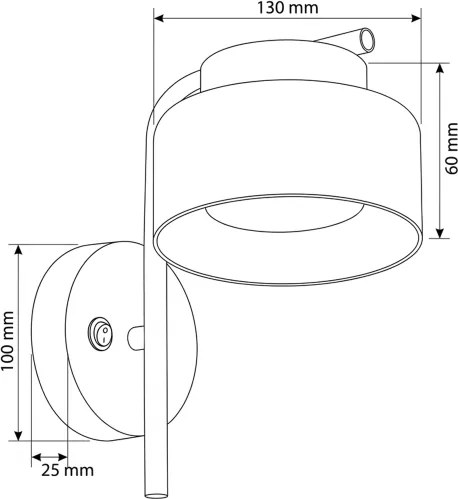 Brilagi - LED Nástěnná lampa AURA LUX 1xGX53/30W/230V černá/kouřová