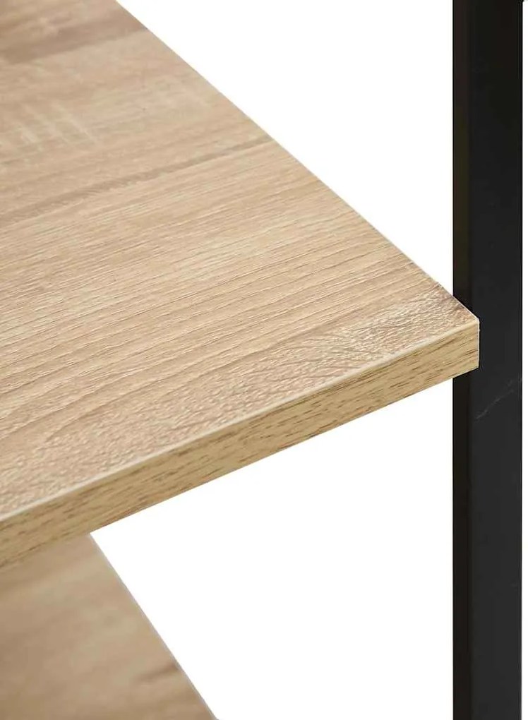 Skříňka na mikrovlnku černá a dub 60 x 39,6 x 79,5 cm kompozit 288235