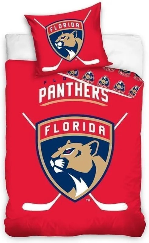 DekorTextil Svítící povlečení NHL Florida Panthers - 140 x 200 cm + 70 x 90 cm