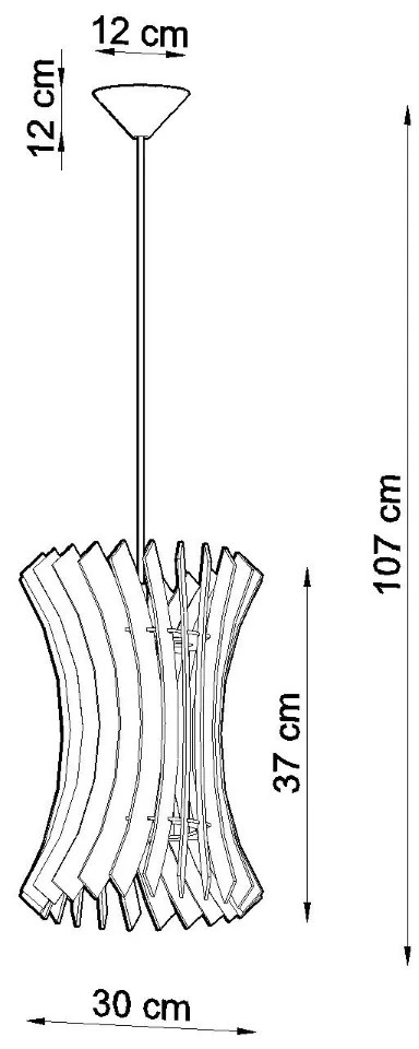 Závěsné svítidlo Oriana, 1x dřevěné stínítko