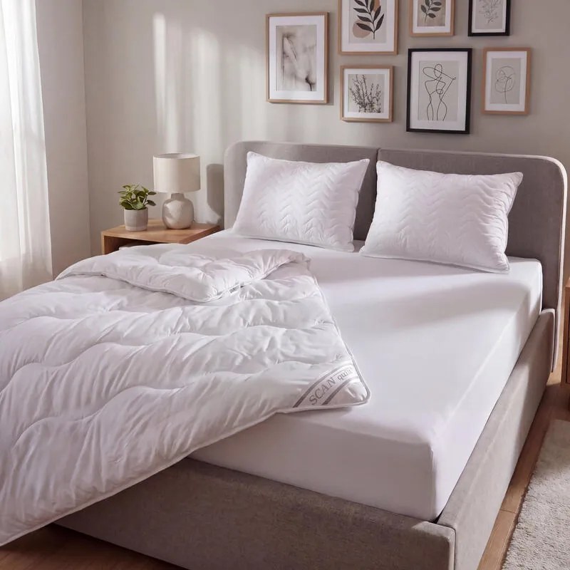SCANquilt napínací prostěradlo JERSEY ELASTIC LYCRA bílá výška matrace do 30 cm 100 x 220 cm
