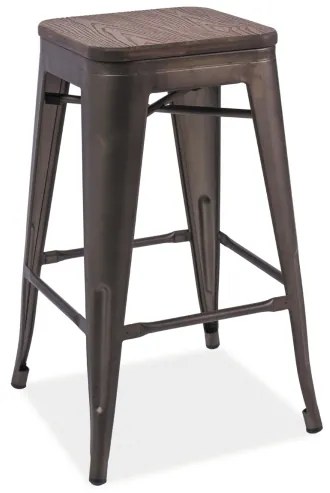 Barová židle LONG tmavý ořech/antracit
