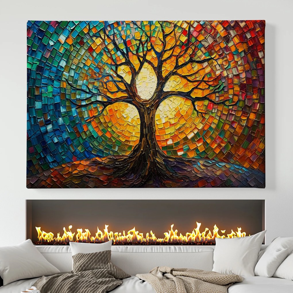 Obraz na plátně - Strom života Kaleidoskop přírody FeelHappy.cz Velikost obrazu: 120 x 80 cm