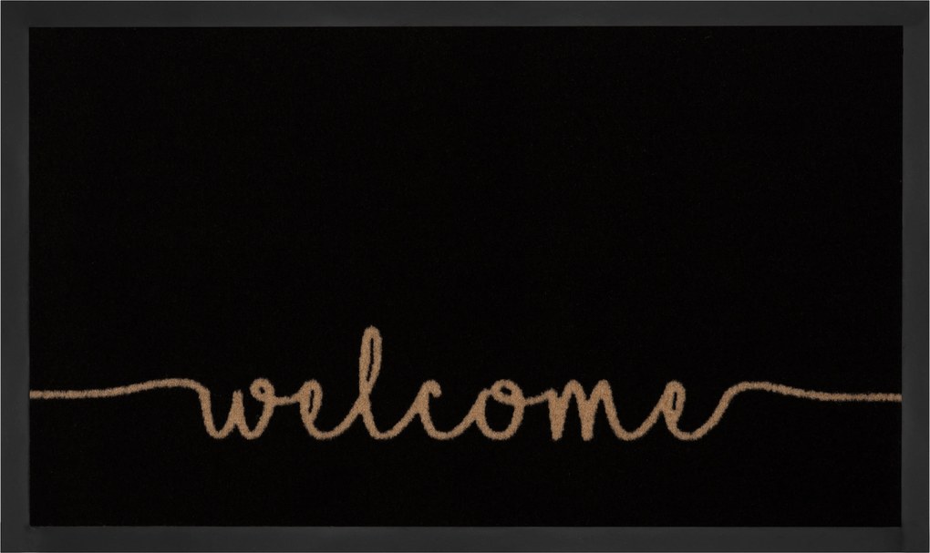 Hanse Home, Protiskluzová rohožka Welcome 103796 Anthracite Creme - na ven i na doma, 45x75, šedá, chodba / předsíň