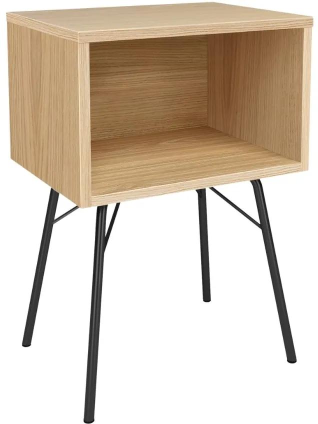 OnaDnes -20% Dubový noční stolek Woodman Rayburn s černou podnoží 40 x 30 cm