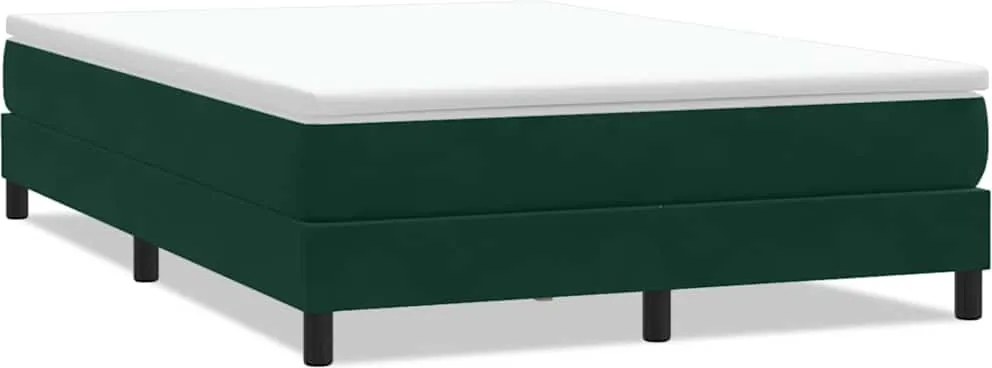 Postel Box Spring bez matrace tmavě zelená 140x210 cm samet 3315828