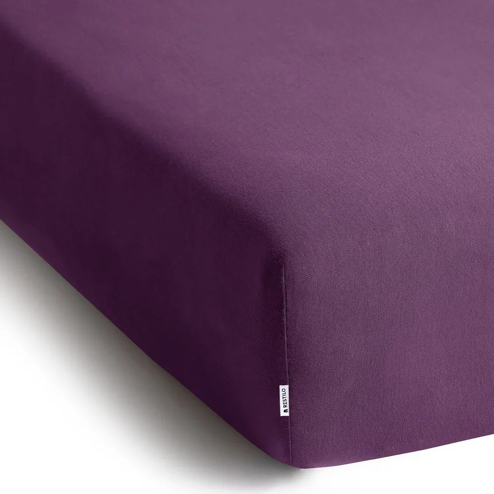 Fialové napínací prostěradlo jersey 160x200 cm Amber – Restilo
