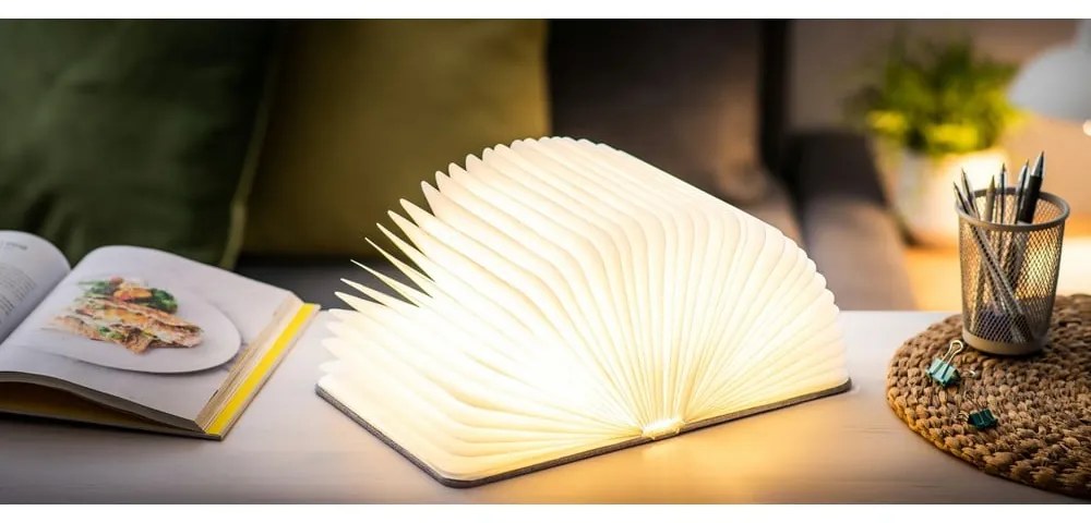 LED stolní lampa s textilním stínidlem (výška 2,5 cm) Booklight – Gingko