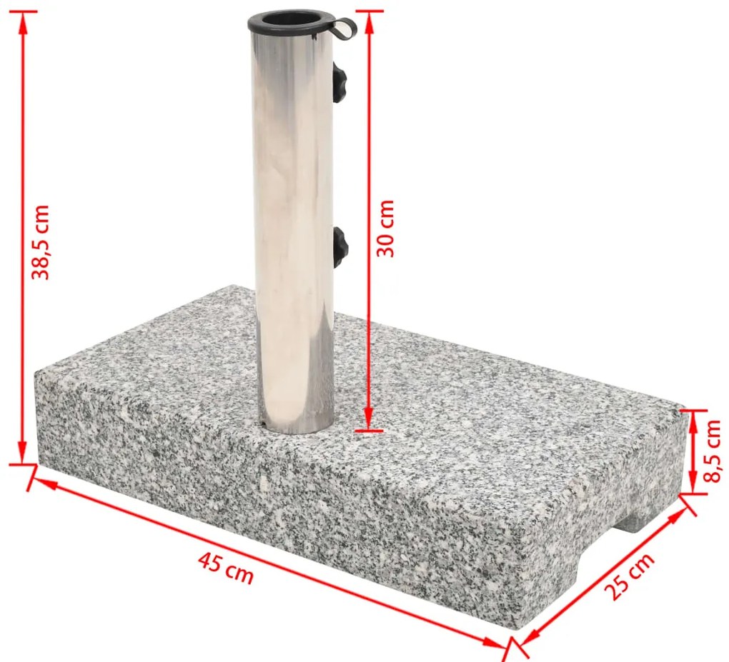 vidaXL Marketos Stojan na slunečník, žulový hranatý, 25 kg