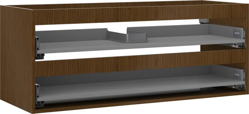 Mexen Box-A, závěsná skříňka 120 cm, 2 zásuvky, ořech, 91AX0-1200-470-2-86