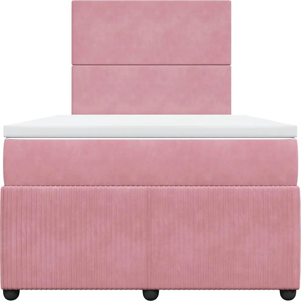 Box spring postel s matrací růžová 120x190 cm samet 3294585