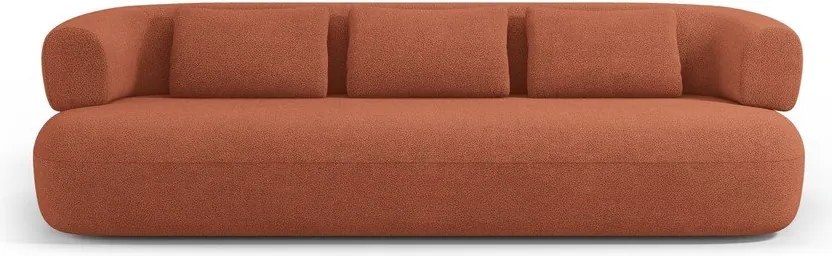 Pohovka z textilie bouclé v terakotové barvě 226 cm Jenny – Micadoni