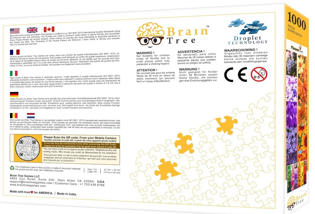 Brain Tree Puzzle Dlaždice s květinami 1000 dílků