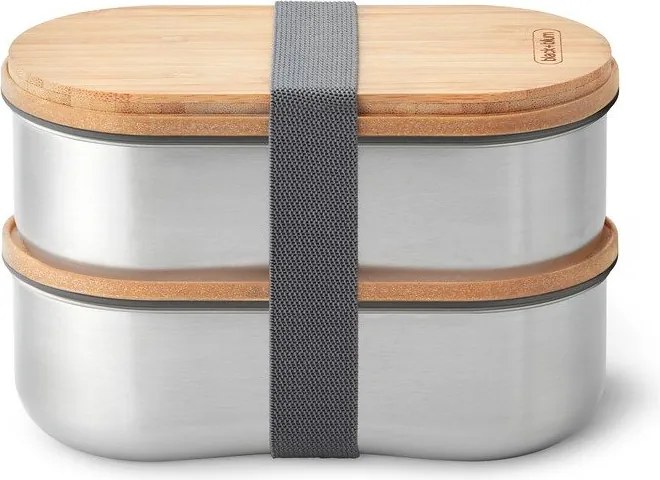Dělený svačinový box 2 ks Bento – Black + Blum