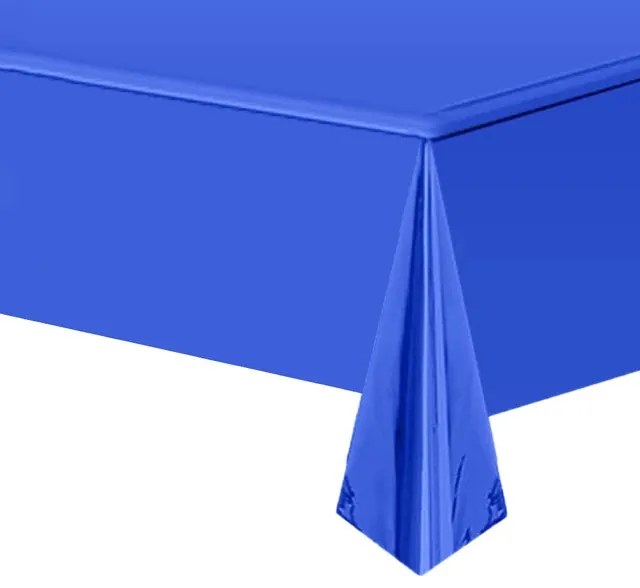 Jednorázový plastový jednobarevný ubrus 137 x 274 cm (lesklý) Barva: lesklá modrá