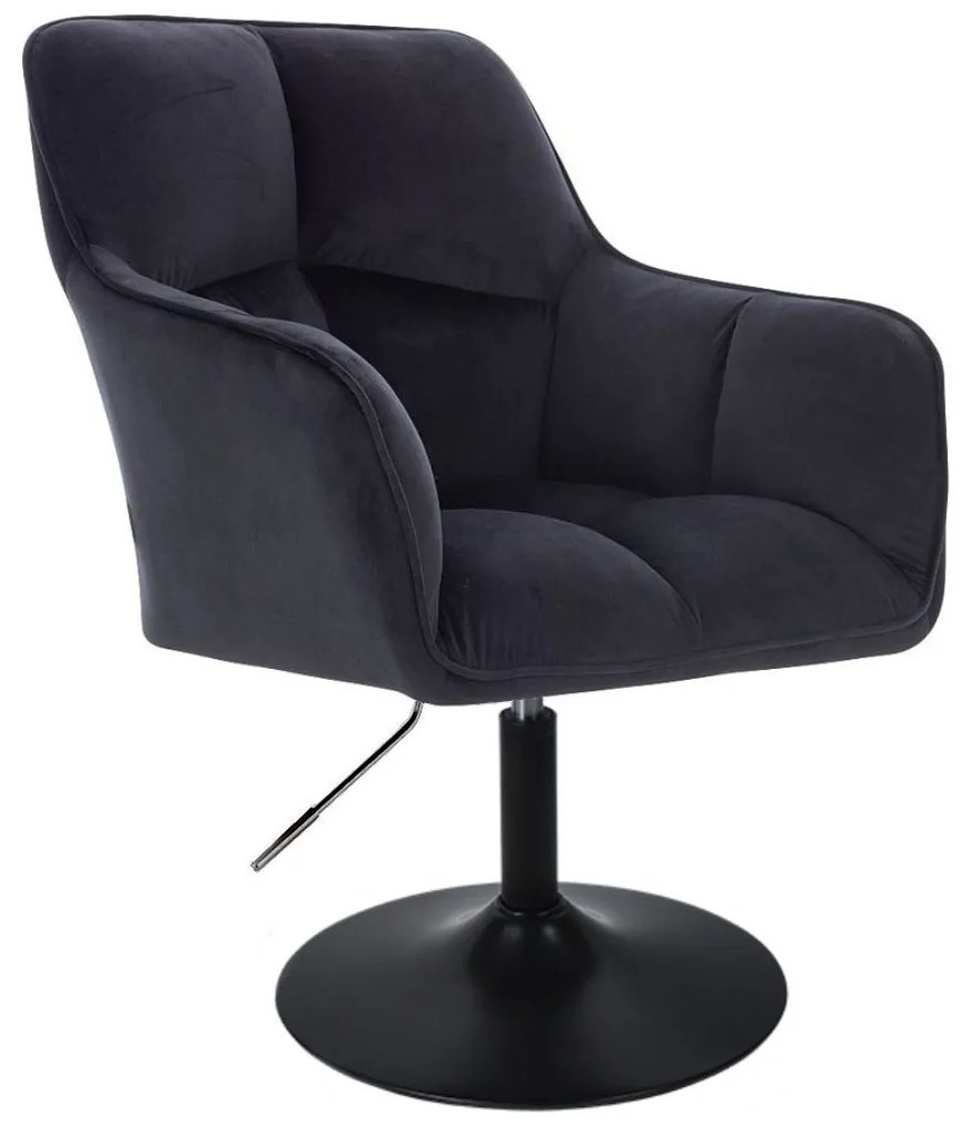 LuxuryForm DESIGN Otočné křeslo AMALFI VELUR na černém talíři - černé